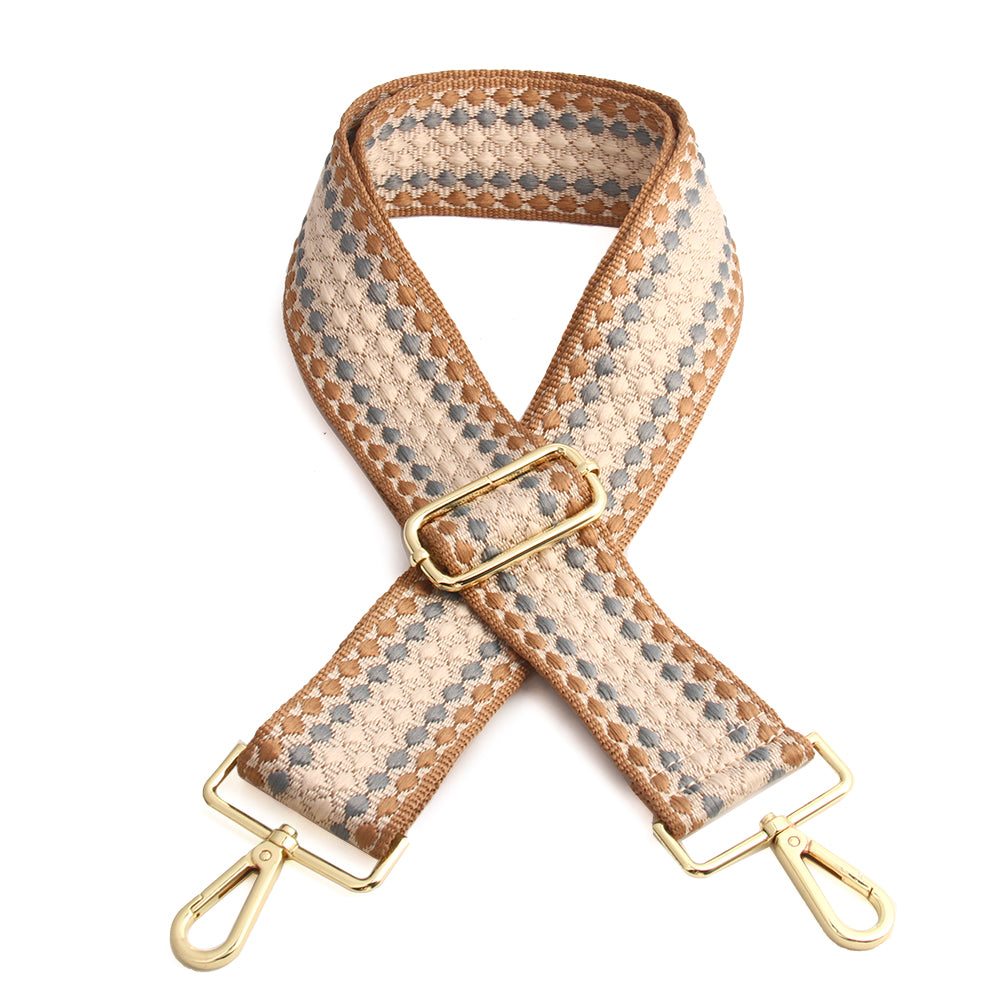 Camel / Denim - Gold Bag Strap – Watermelon Red