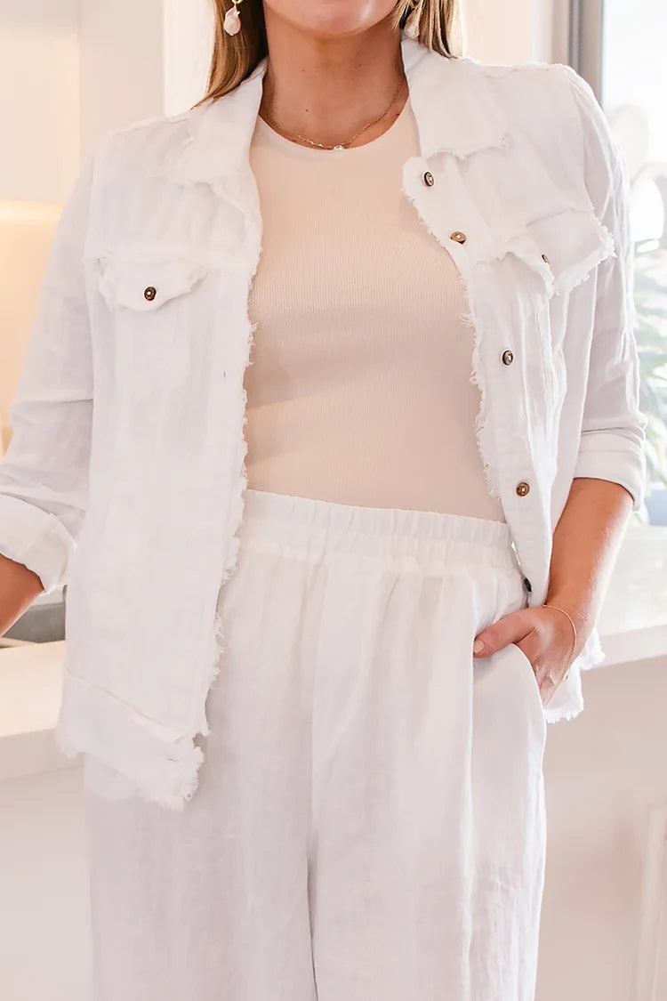 Soul Sparrow Linen Jacket - White – Watermelon Red