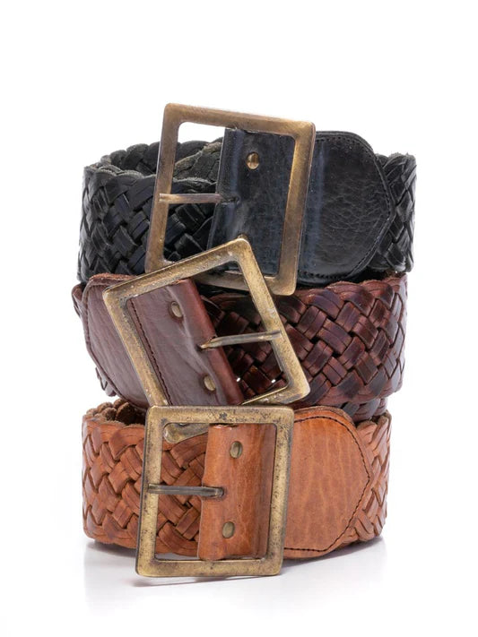 Marrakesh Wide Woven Belt T Bar Buckle - Black – Watermelon Red