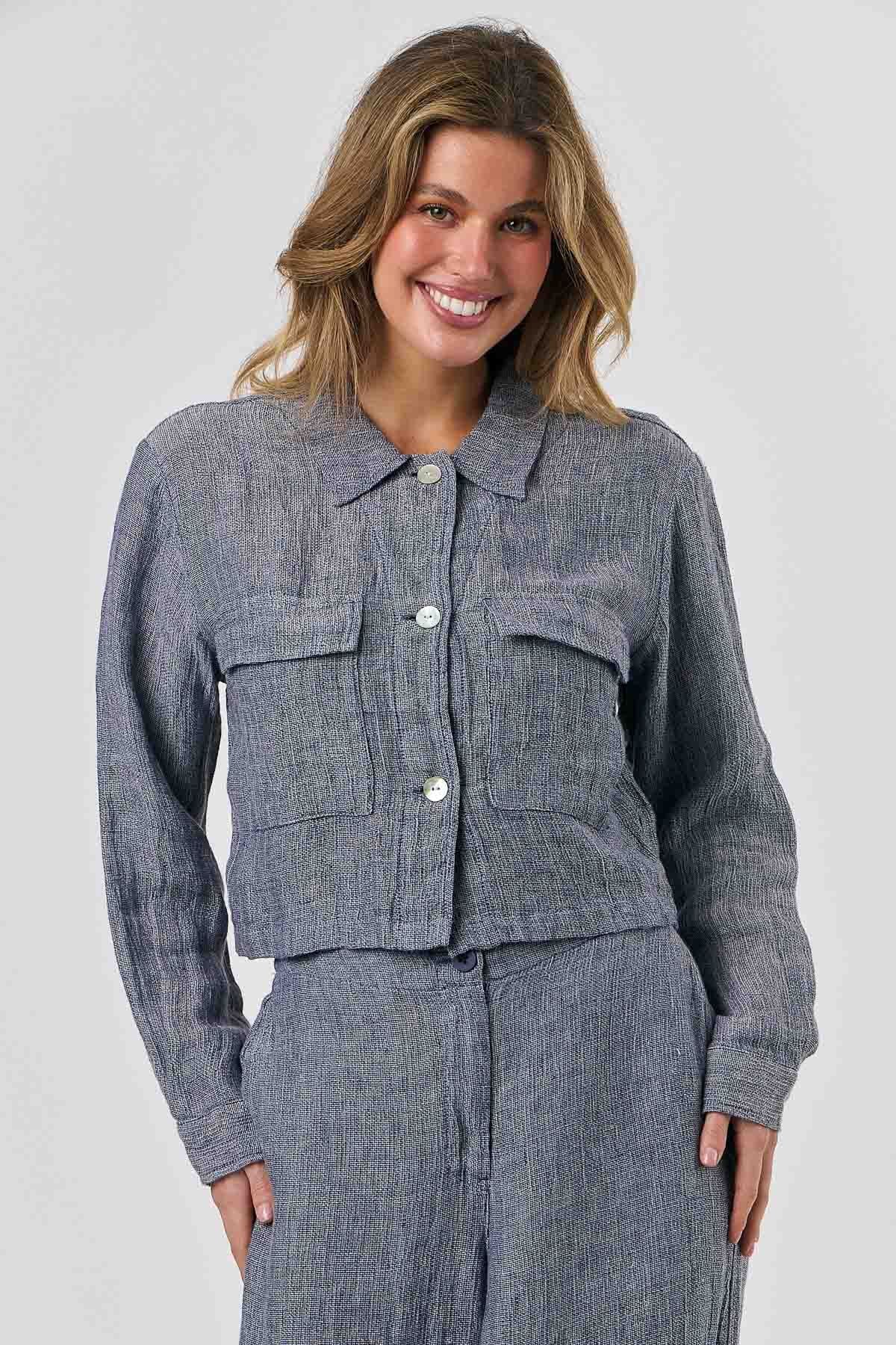 Linen Jacket - Nightfall – Watermelon Red