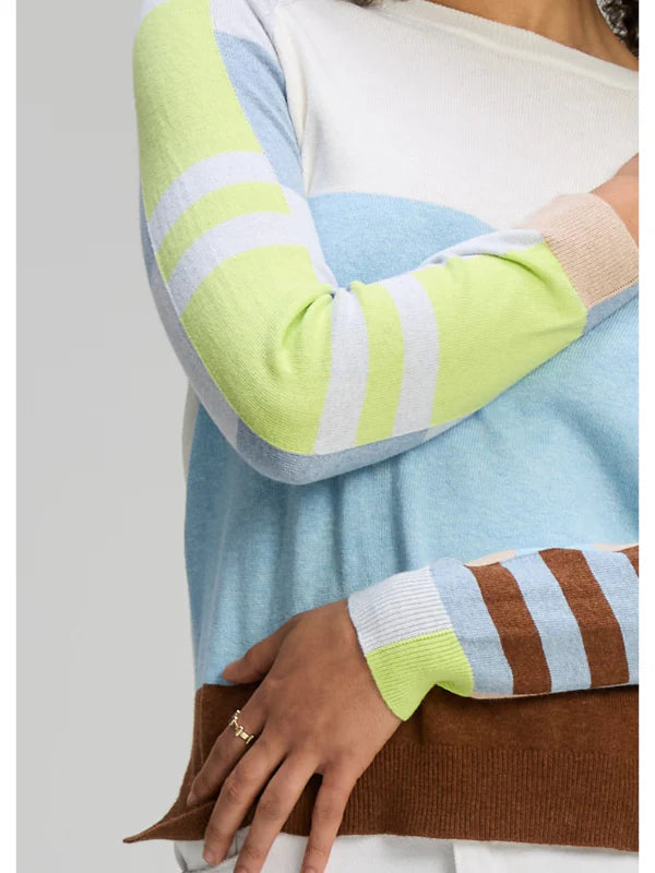 Colour Block Jumper - White – Watermelon Red
