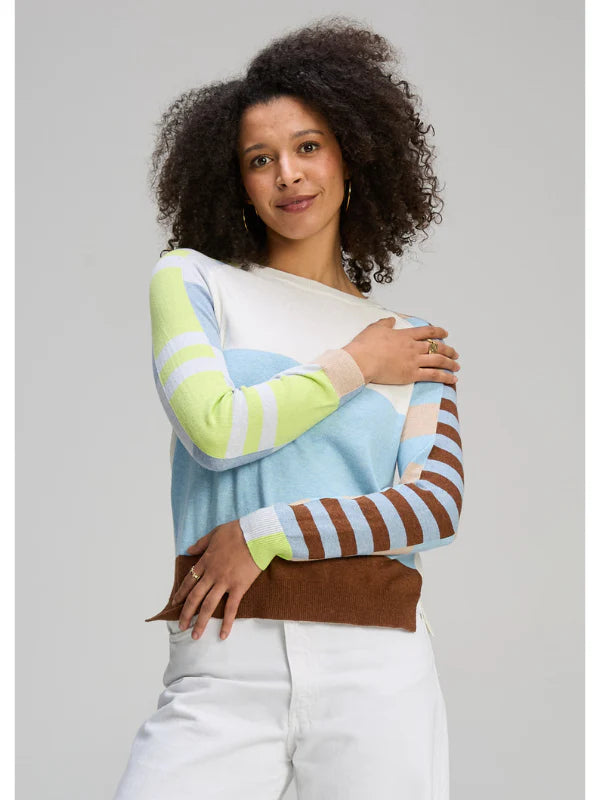 Colour Block Jumper - White – Watermelon Red