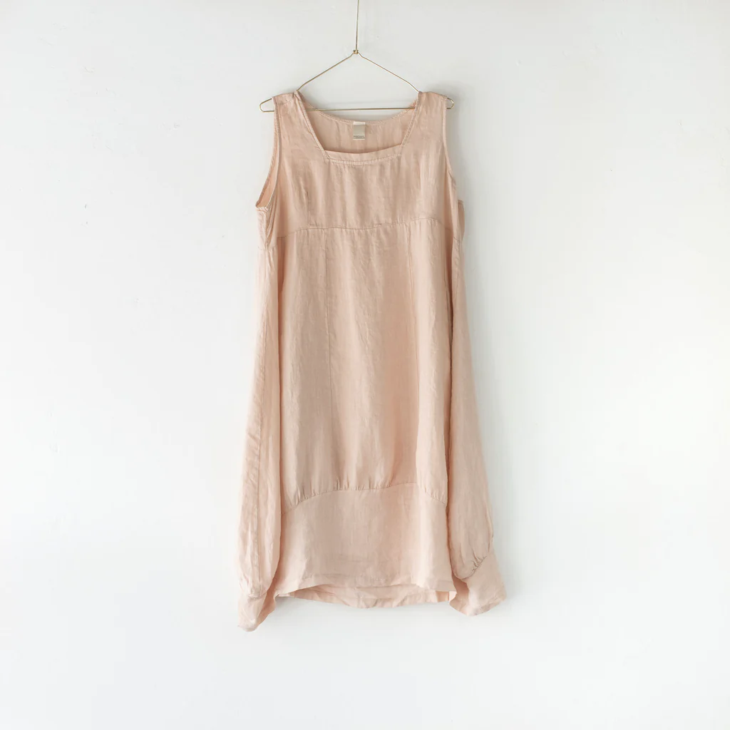 Italian Linen Pinafore - Rose – Watermelon Red