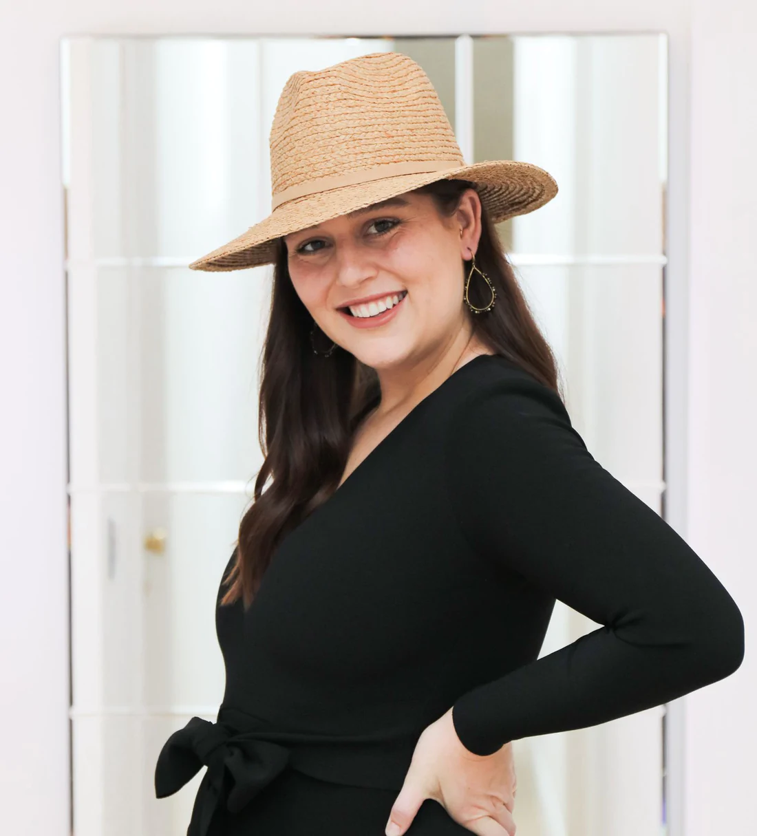 Sandy Panama Raffia Natural Hat – Watermelon Red